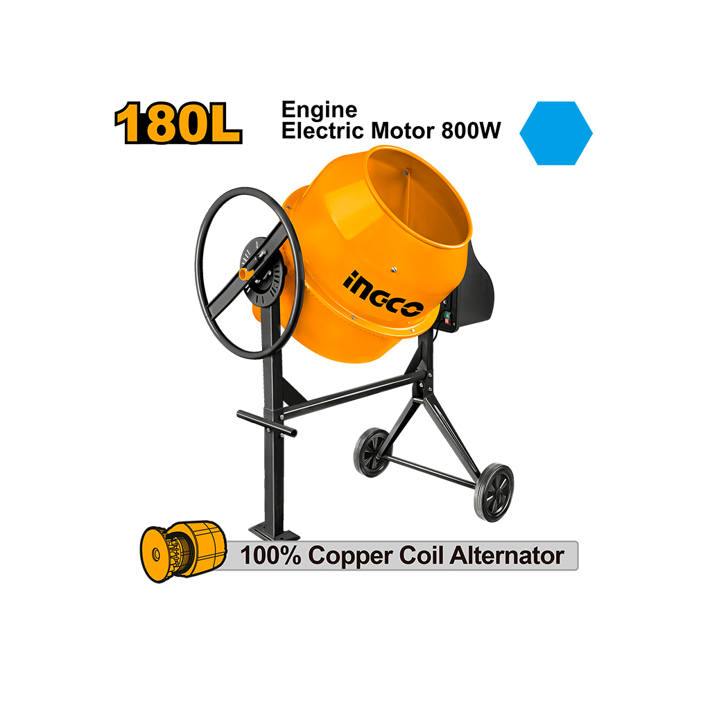 Electric mixer for concrete 0.80KW (CM30-1) INGCO - Ingco